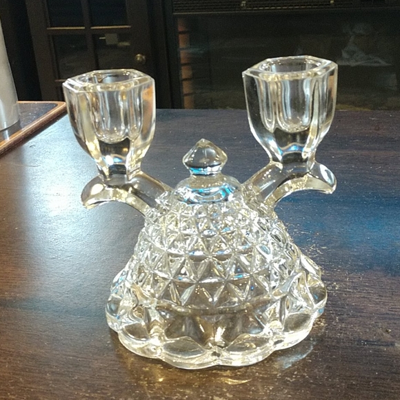 Estate glass | Accents | Pressed Glass Double Candle Holdereuc | Poshmark